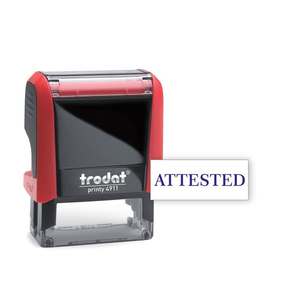 Trodat ATTESTED - Text Stamp with Ink Pad (Blue Ink Color) – Trodat Stamps