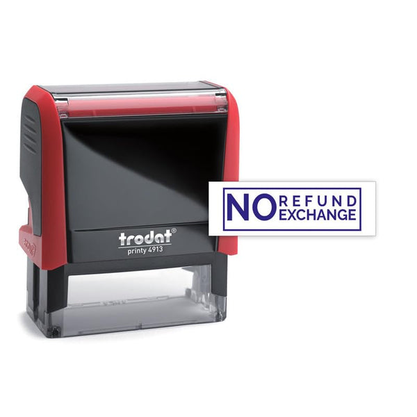 Trodat NO REFUND/EXCHANGE - Text Stamp with Ink Pad (Blue Ink Color ...