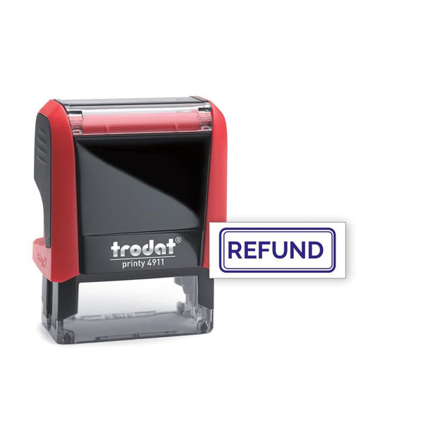 Trodat REFUND - Text Stamp with Ink Pad (Blue Ink Color) – Trodat Stamps