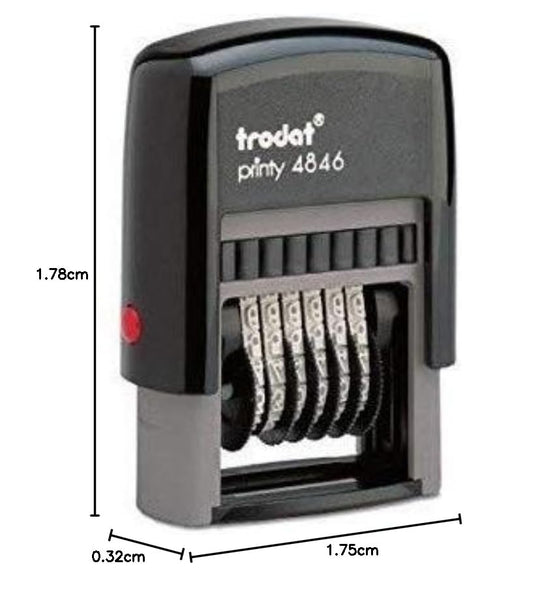 Trodat 6 Digit Self-Inking 4846 Numberer Stamp (Blue Ink Color ...